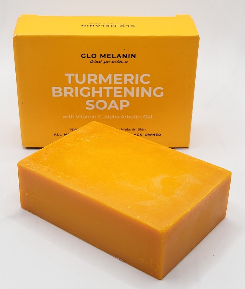 GLO MELANIN Turmeric Brightening Soap Bar - Evens Skin Reduces Dark ...