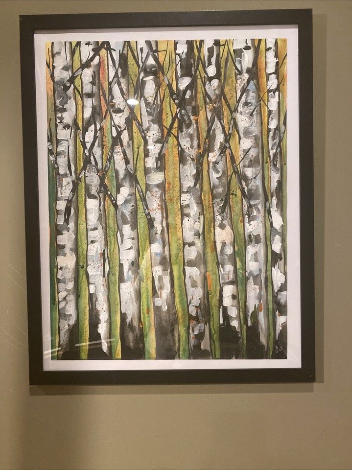 18/24 Original Painted On High Quality Paper, Abstract Birch Trees ...