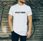 Stay free Printed mens punk rock T shirt Slogan inspired by the clash ...