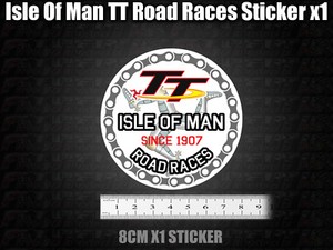 Isle Of Man TT Road Races since 1907 Round Chain Sticker Moto GP Racing ...