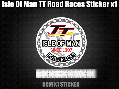 Isle Of Man TT Road Races since 1907 Round Chain Sticker Moto GP Racing ...