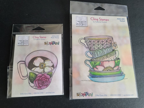 Art Gone Wild Catherine Scanlon Cling Stamps Tea Cups | eBay