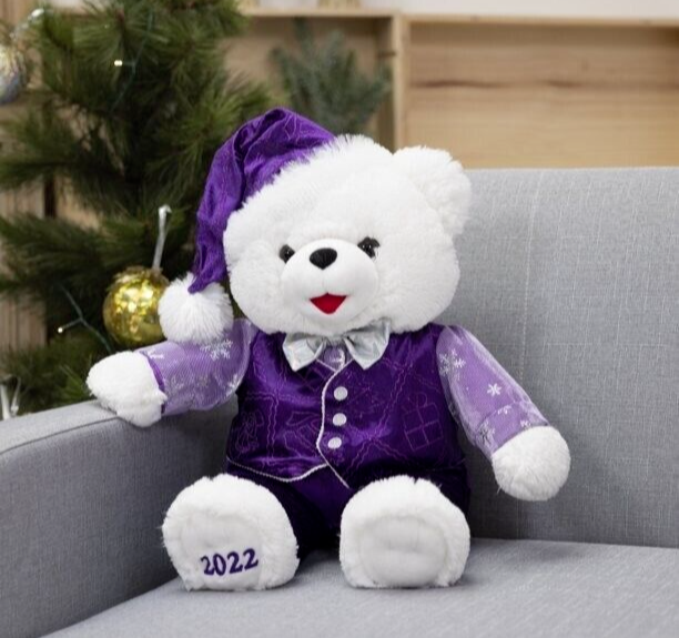 Holiday Time 15 inch Snowflake Teddy Bear 2022,Snowflake Purple Boy ...