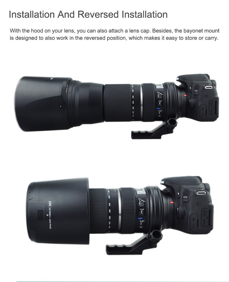 JJC 95mm Cap +Lens hood Tamron SP 150-600mm F/5-6.3 Di VC USD Lens A011 ...