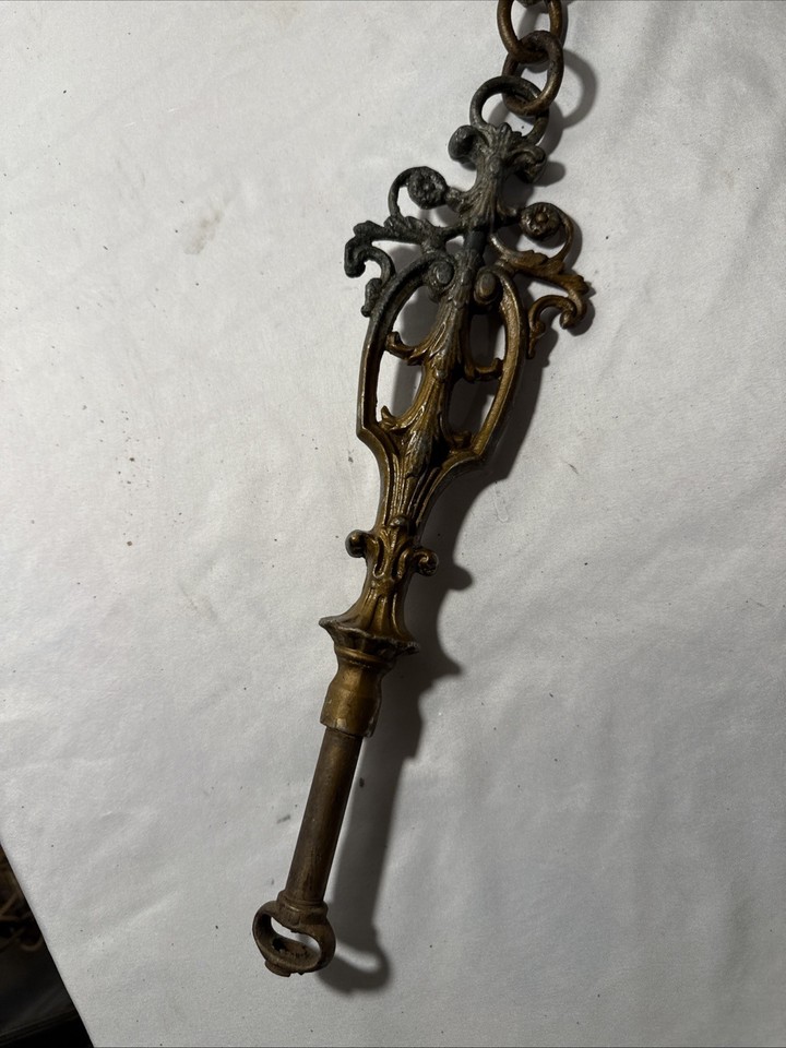 Antique Art Nouveau Polychrome Lamp Finial / Center Column 29” Long | eBay