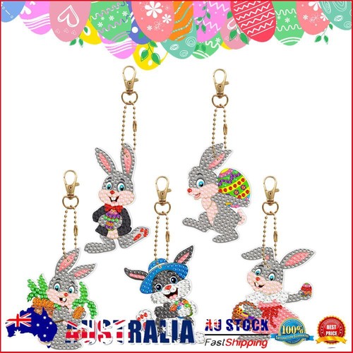 DIY Diamond Keychains Art Craft Double Sided Handmade Hanging Ornament ...