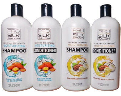 Lot of 4 Pro Silk Salon Shampoo & Conditioner 32 oz Shea Butter Coconut ...