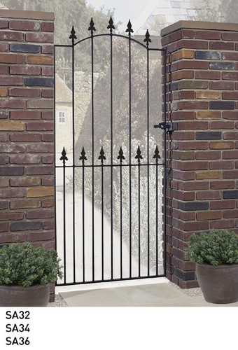 Powder Coated Driveway Gates Galvanised steel gates arched double drive ...