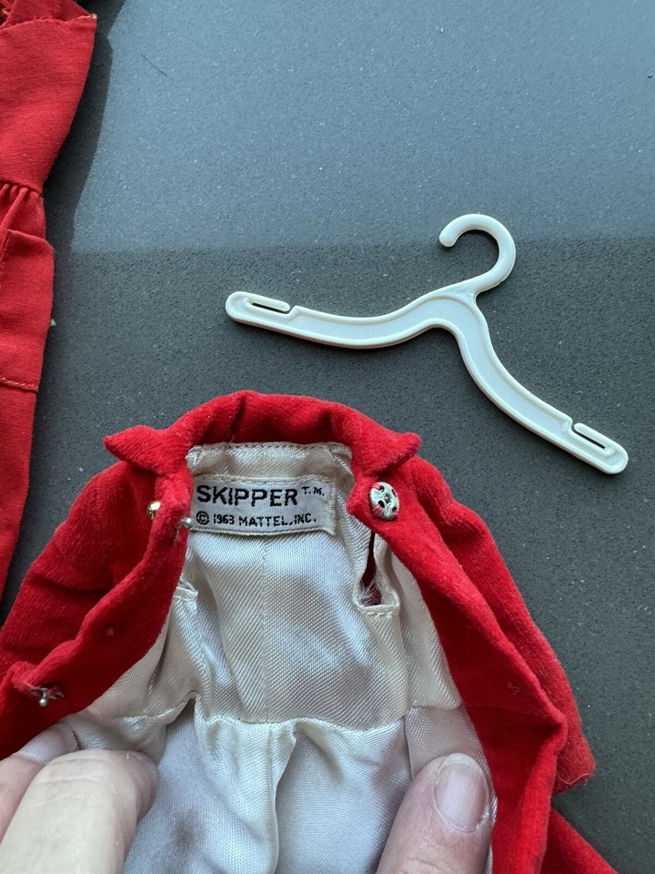 Vintage Barbie Red Velvet Coat Jacket & Sheath Sensation Dress 1961 ...