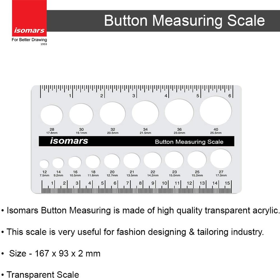 Button Measuring Scale FREE SHIPPING | eBay