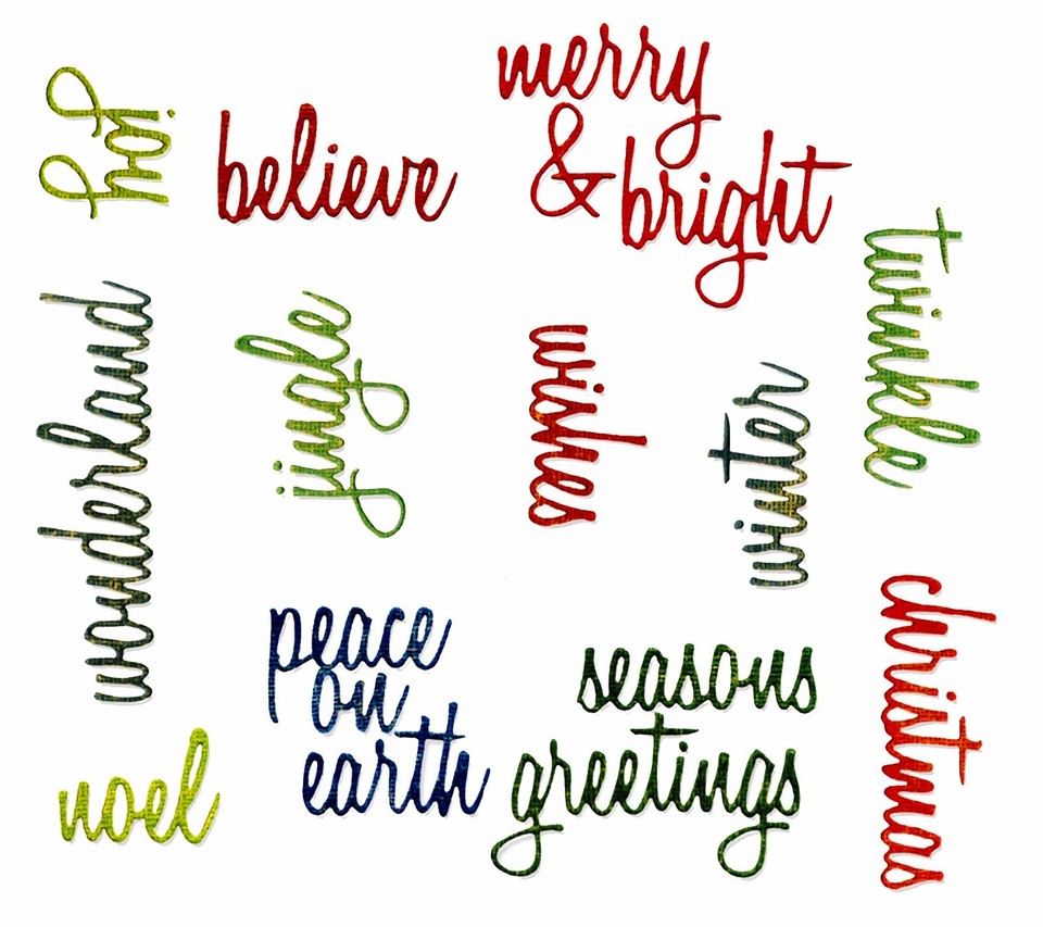 Sizzix Thinlits Holiday Words: Script 17-die #660058 Retail $22.99 Tim Holtz NIP | eBay