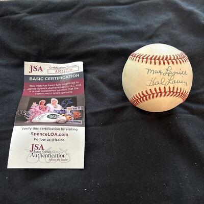 MAX AND HAL LANIER CARDINALS SIGNED AUTHENTIC AUTOGRAPHED OML BASEBALL ...