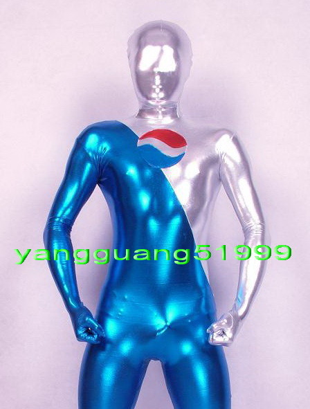 Unisex Pepsi Suit Outfit Red and Blue Shiny Metallic Pepsi Catsuit ...