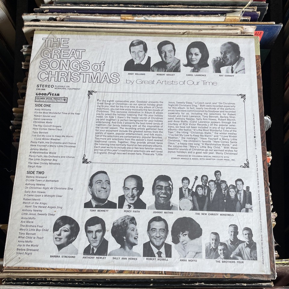 THE GREAT SONGS OF CHRISTMAS (Album 8) Goodyear 33 rpm record Columbia ...