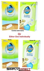 Pledge Fluffy Dusters Starter Kit or Refill Pack Dry Dusting Cleaning ...