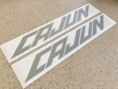 Cajun Vintage Fishing Boat Decals Vinyl 18" Pair Silver + FREE Shipping ...