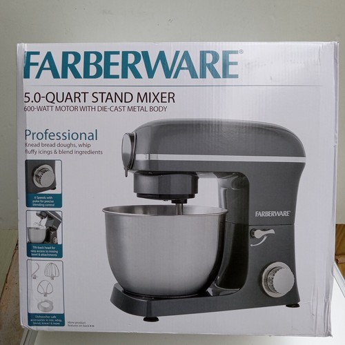 Farberware 5 Quart 600W 6-Speed Professional Stand Mixer with Beater ...