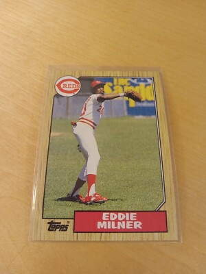 1987 Topps #253 EDDIE MILNER Cincinnati Reds Baseball Card, Outfield ...