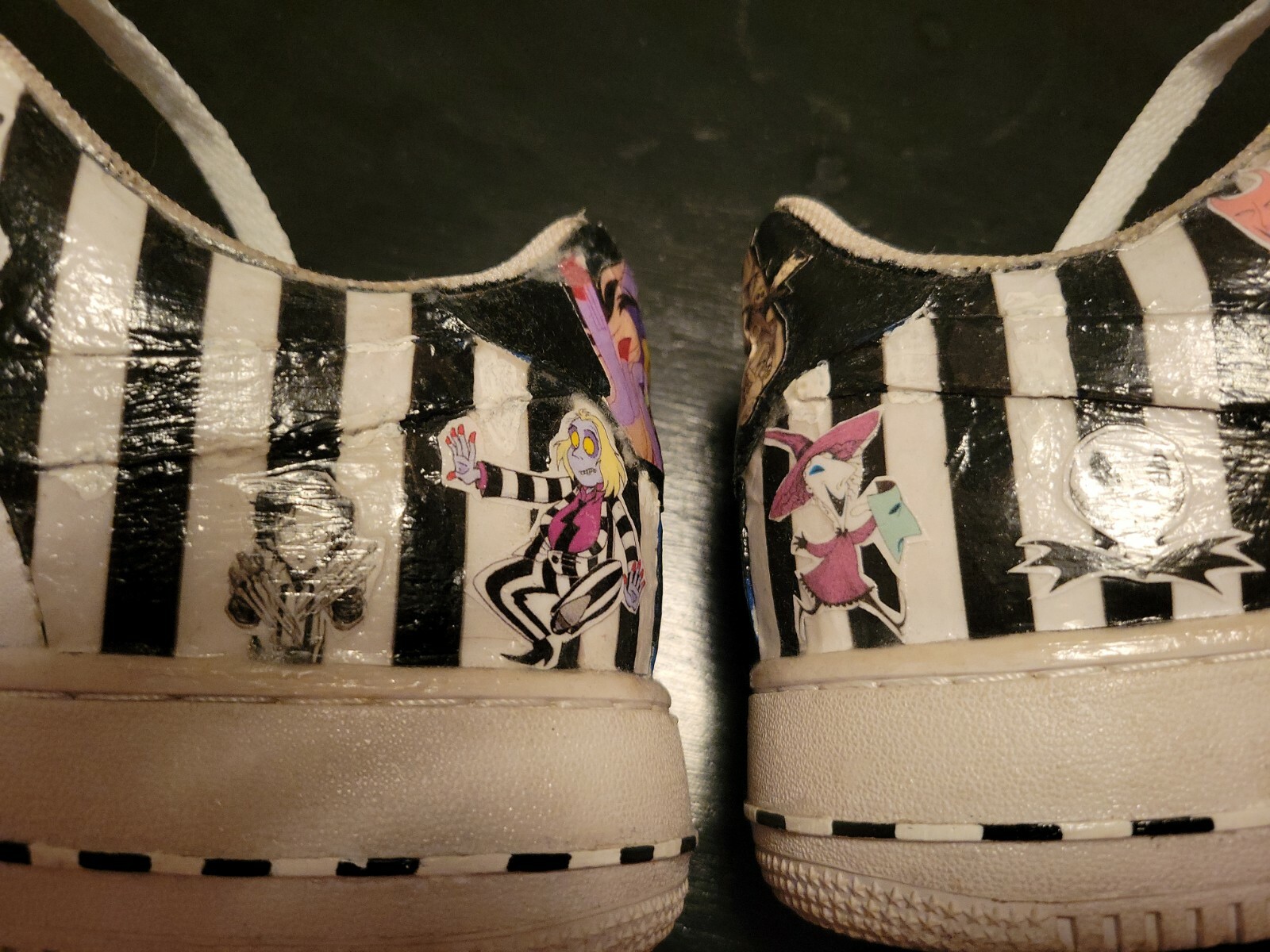 Tim Burton Custom Nike Air Force 1 Men 9.5 Beetlejuic… - Gem