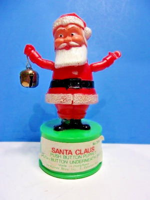 Vintage Santa Claus Christmas Push Button Puppet Kohner Bros Toy Hong ...