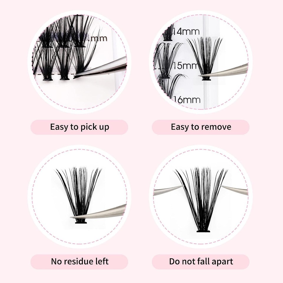 Fadvan Cluster Eyelashes Natural Curl Lash Individual Lashes Thick ...