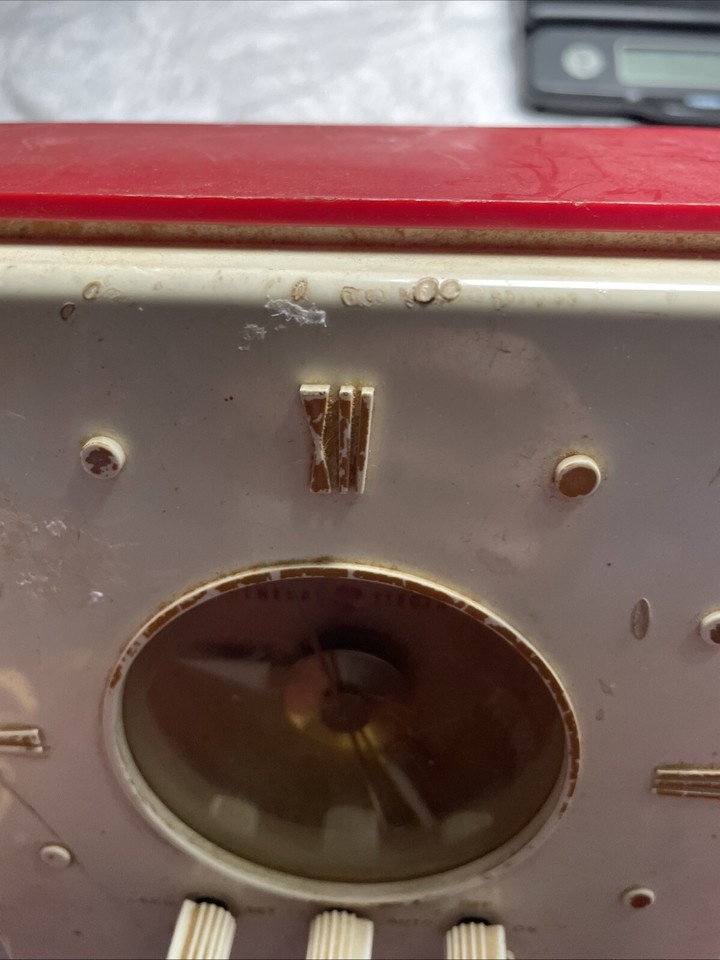 Vintage 1950's GE General Electric Model 661 red convertible clock ...