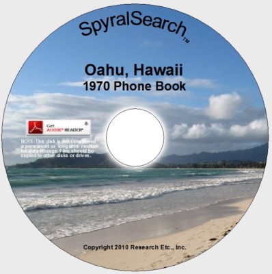 HI - Oahu Hawaii 1970 Phone Book CD Text Searchable! | eBay