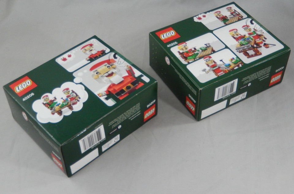 LEGO 2016 Christmas Holiday Sets 40205 40206 Santa Claus Elves Workshop ...