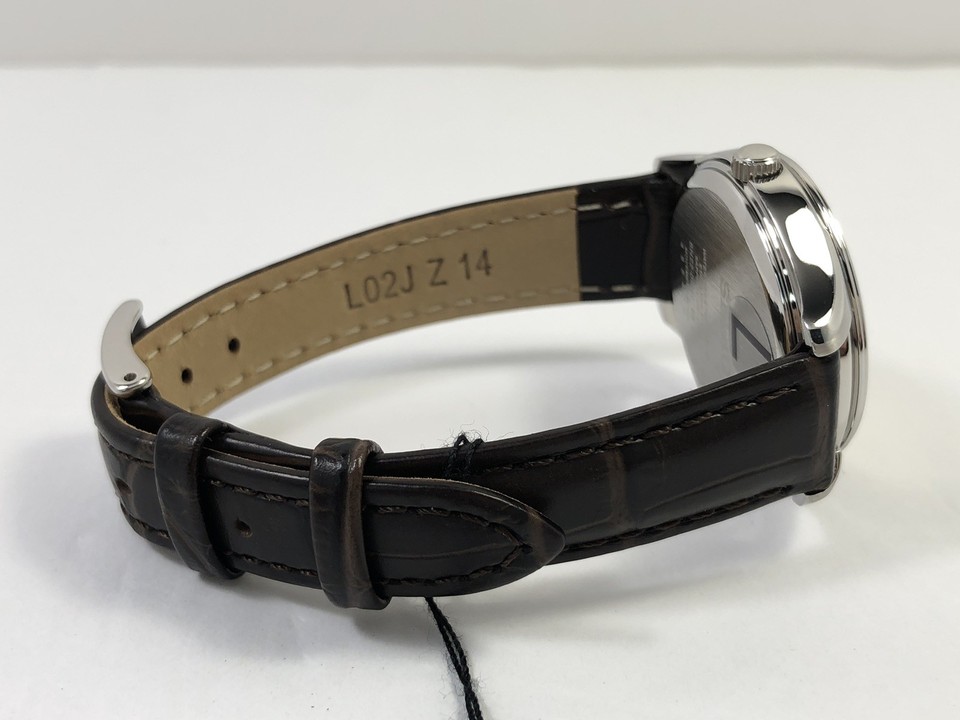 Seiko Essentials Quartz Ivory Dial Brown Leather Strap Ladies Watch ...