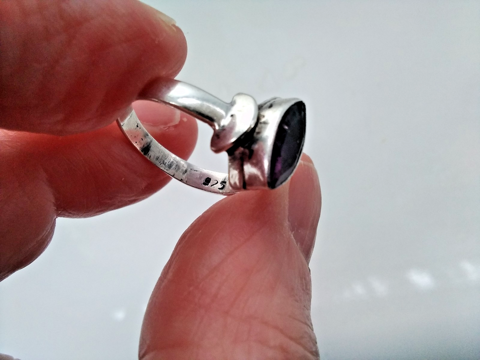 925 Sterling Silver Amethyst ring SIZE N | eBay UK