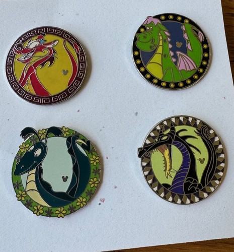 Pin Disney Dragons Hidden Mickey Lanyard Reluctant Elliot Maleficent HM ...