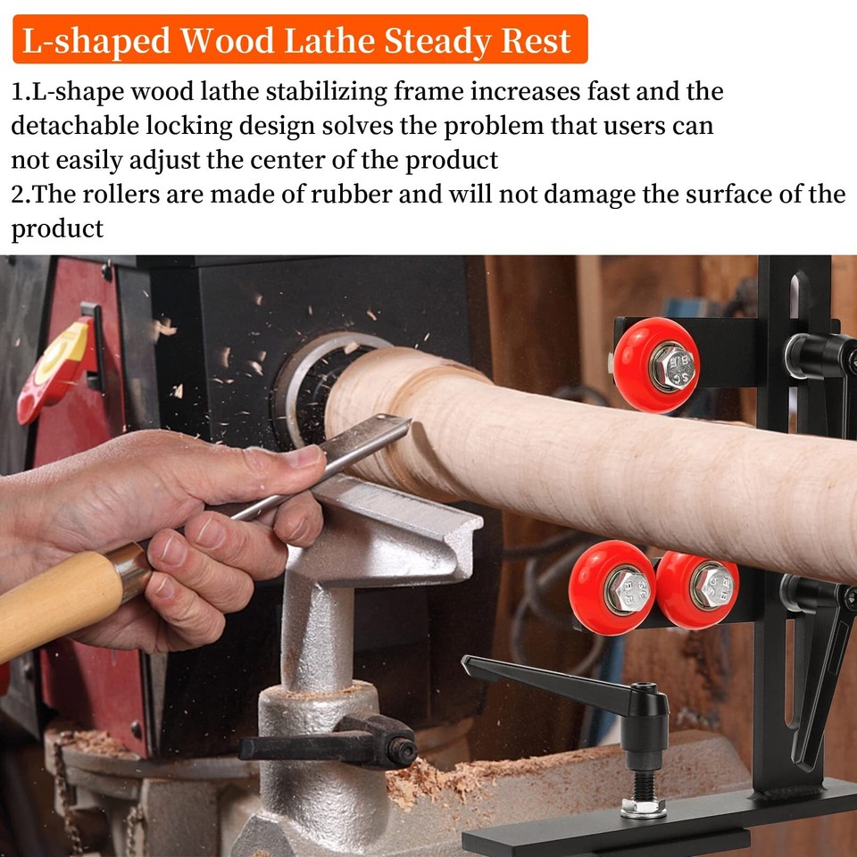 Wood Lathe Steady Rest, L Shape Woodworking Steady Rest, Lathe Tool ...