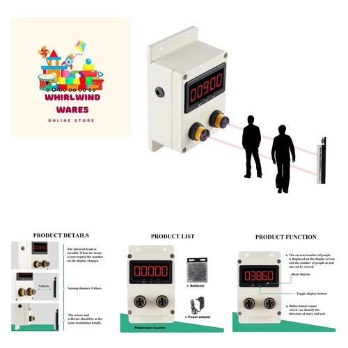 People Counter Visitor Counter Bidirectional Digital Counter Count 0-99999 wi... | eBay