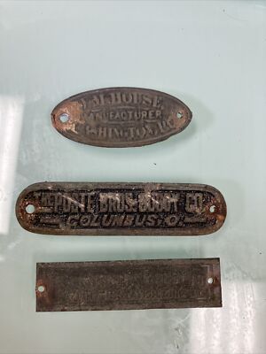 Lot Of Three 1800’s Buggy Tags Poste Bros Old Hickory J M House Ohio PA ...