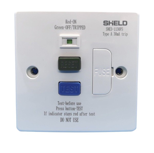 Shield SNE3-1130FS Chint RCD Fused Spur - White for sale online | eBay