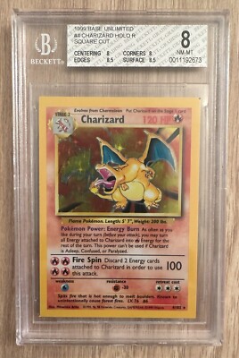 POKEMON CHARIZARD SQUARE CUT BGS 8 VERY HARD TO FIND # 0011192673 | eBay