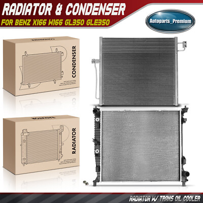 2x Radiator & AC Condenser Cooling Kit for Mercedes-Benz X166 W166 ...