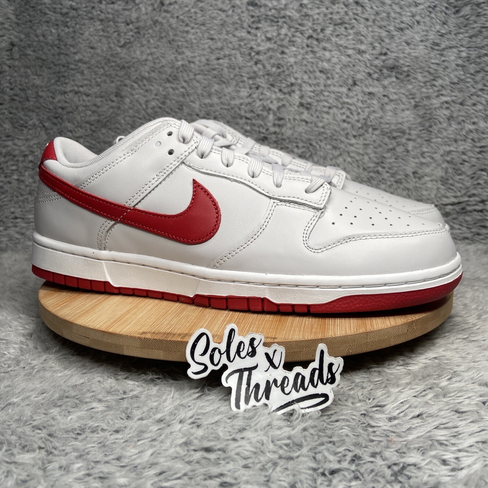 Size 10.5 - Nike Dunk Low Vast Grey Varsity Red for sale online | eBay