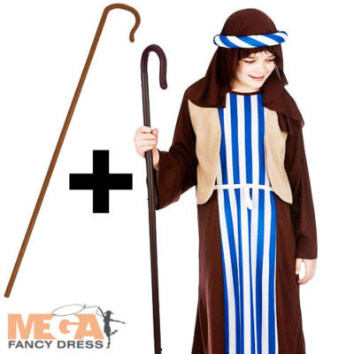Shepherd Joseph + Staff Boys Fancy Dress Christmas Nativity Kids Childs ...