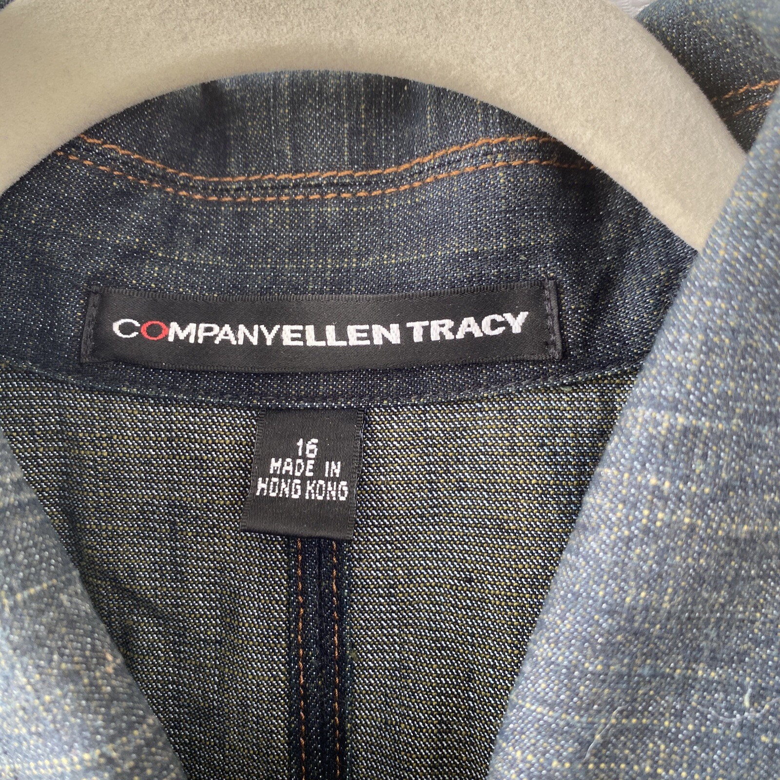 Company Ellen Tracy Denim Jacket Blazer Cotton Size 16 - Gem