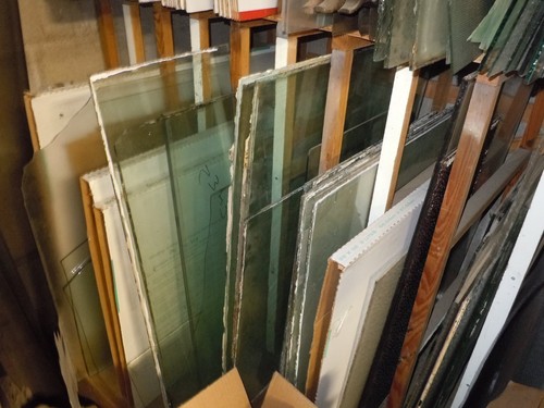 4-PIECES WAVY GLASS 12'' X 16'' OUT OF OLD VICTORIAN WINDOW-CUSTOM CUTS ...