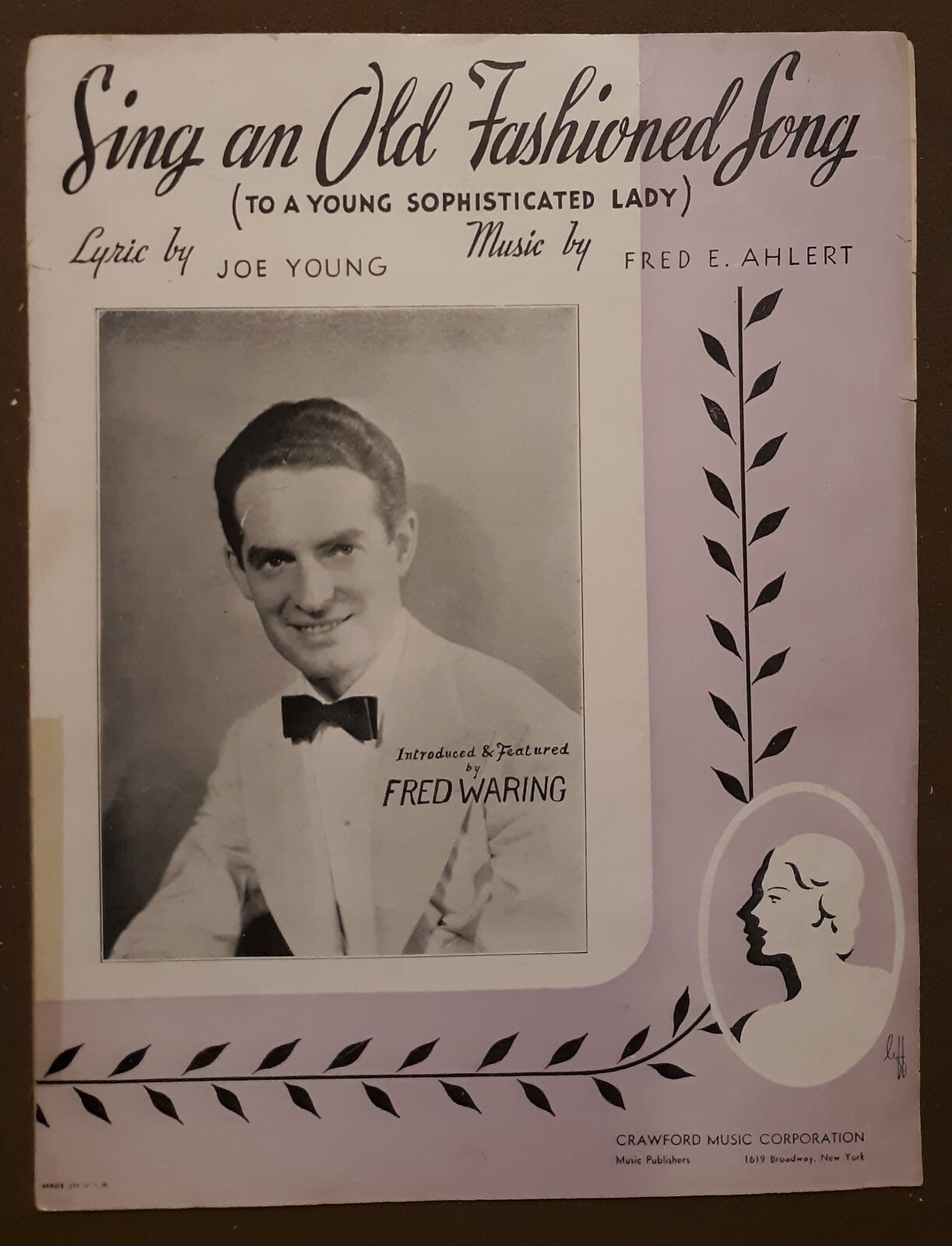 Sing an Old Fashioned Song Joe Young Fred Ahlert Vintage Guitar Sheet ...