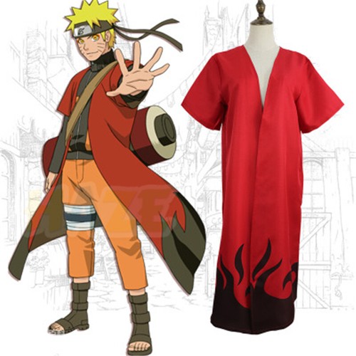 Uzumaki Naruto Cosplay Costume Fancy Dress Long Cloak Unisex | eBay