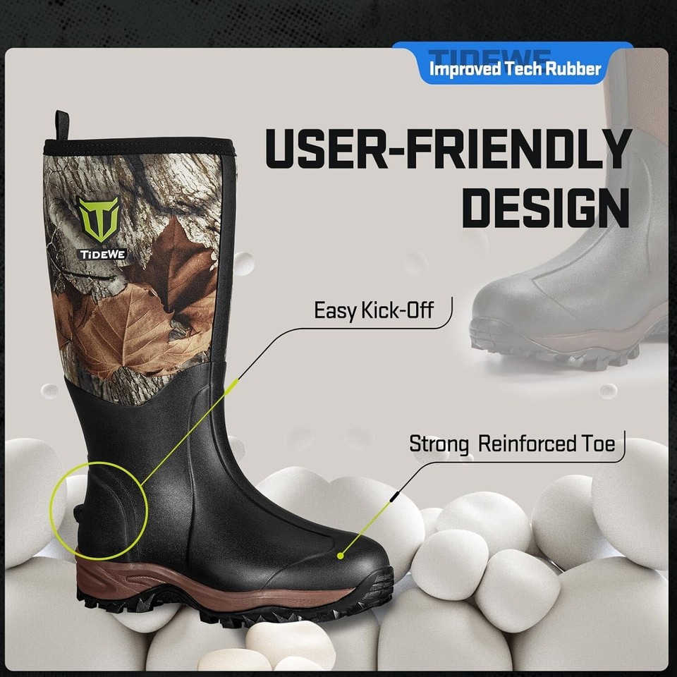 TIDEWE Rubber Neoprene Boots Men And Women Waterproof Sturdy 6mm ...