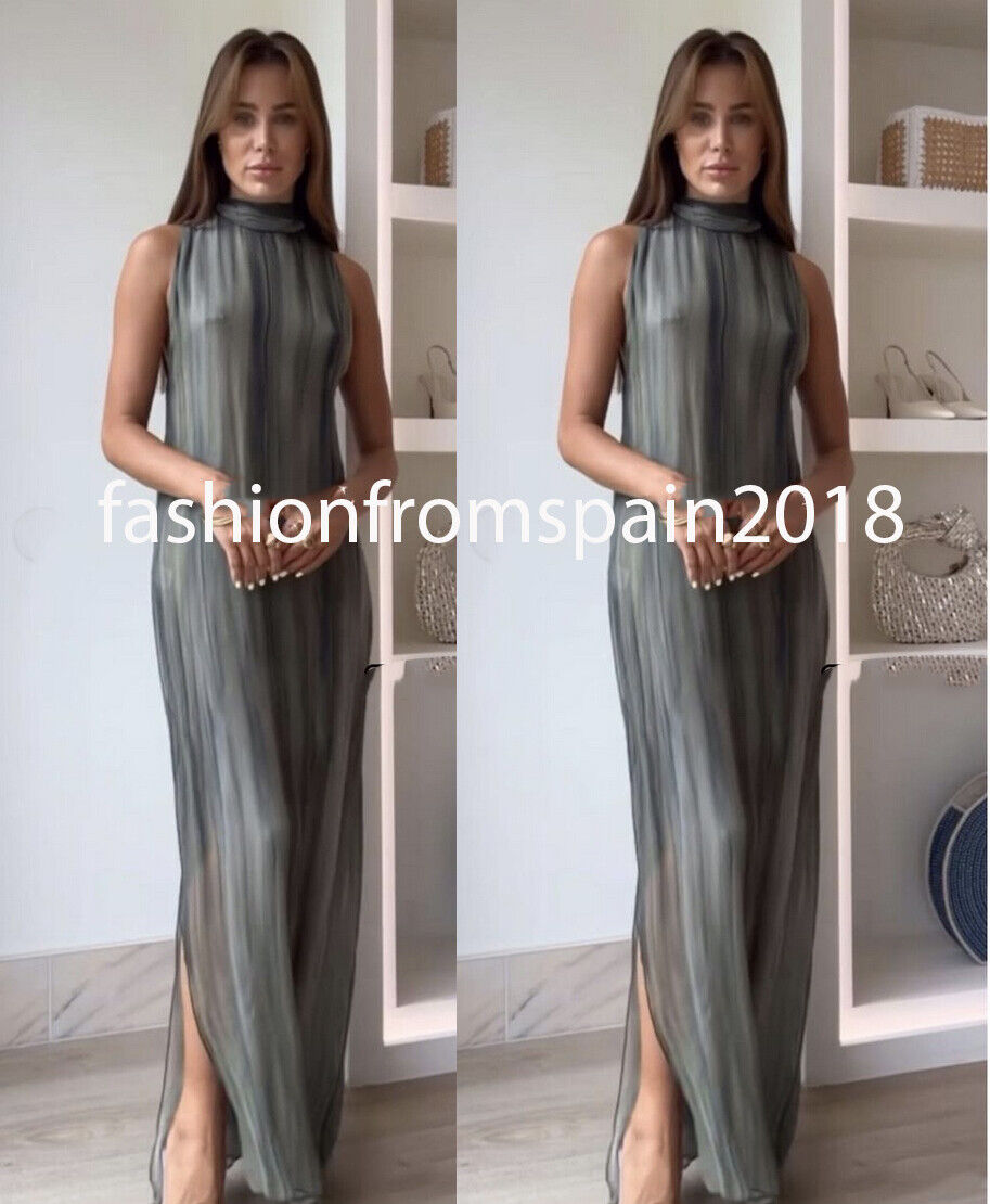 ZARA NEW WOMAN LONG ZW PRINTED TEXTURED DRESS SCARF-EFFECT ZARA NEW WOMAN LONG ZW PRINTED TEXTURED DRESS SCARF-EFFECT