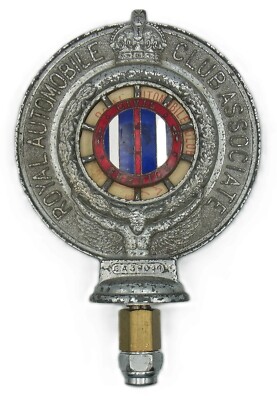 Vintage 1930's RAC Associate/Civil Service Car Club Enamel Car Badge ...