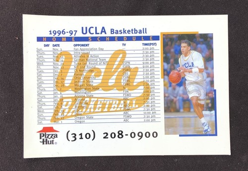 1996-97 UCLA BASKETBALL SCHEDULE REFRIGERATOR MAGNET PIZZA HUT JORDAN ...