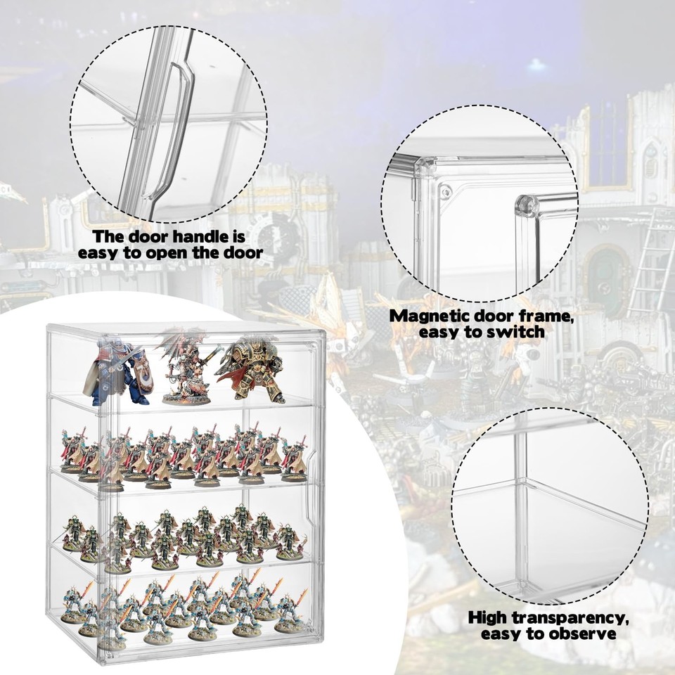 Clear Acrylic Miniature Storage Case Stackable for Warhammer 40k Death ...