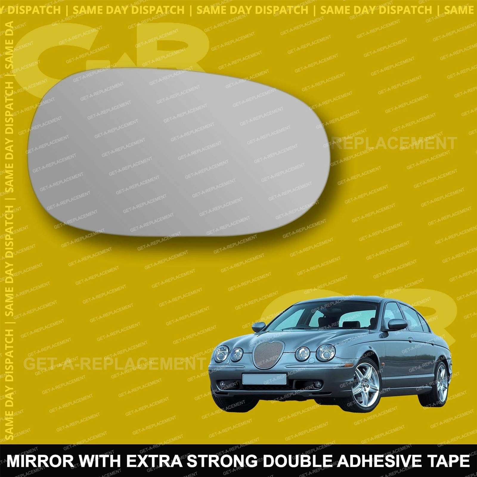 For Jaguar S-Type wing mirror glass 02-08 Right Driver side Spherical ...