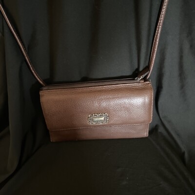 Fossil Purse wallet/organizer/crossbody brown leather | eBay